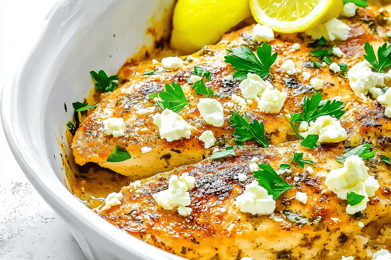 Greek Chicken Lemon Feta Bake: A Flavorful One-Pan Meal